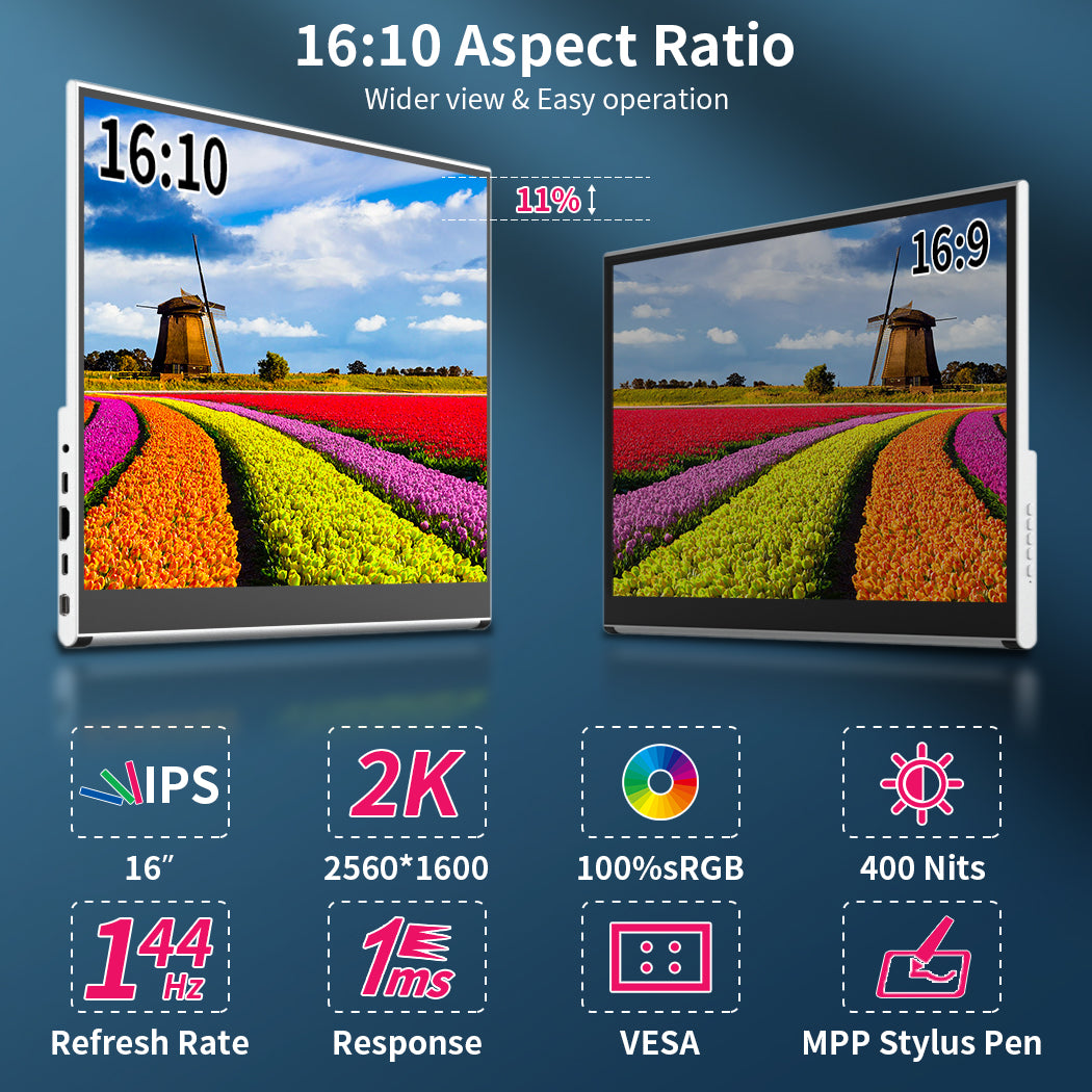 Magedok 16 Inch 2K 144hz Touch Gaming Monitor Support MPP Stylus Pen (MG160-QT01) – magedok-shop