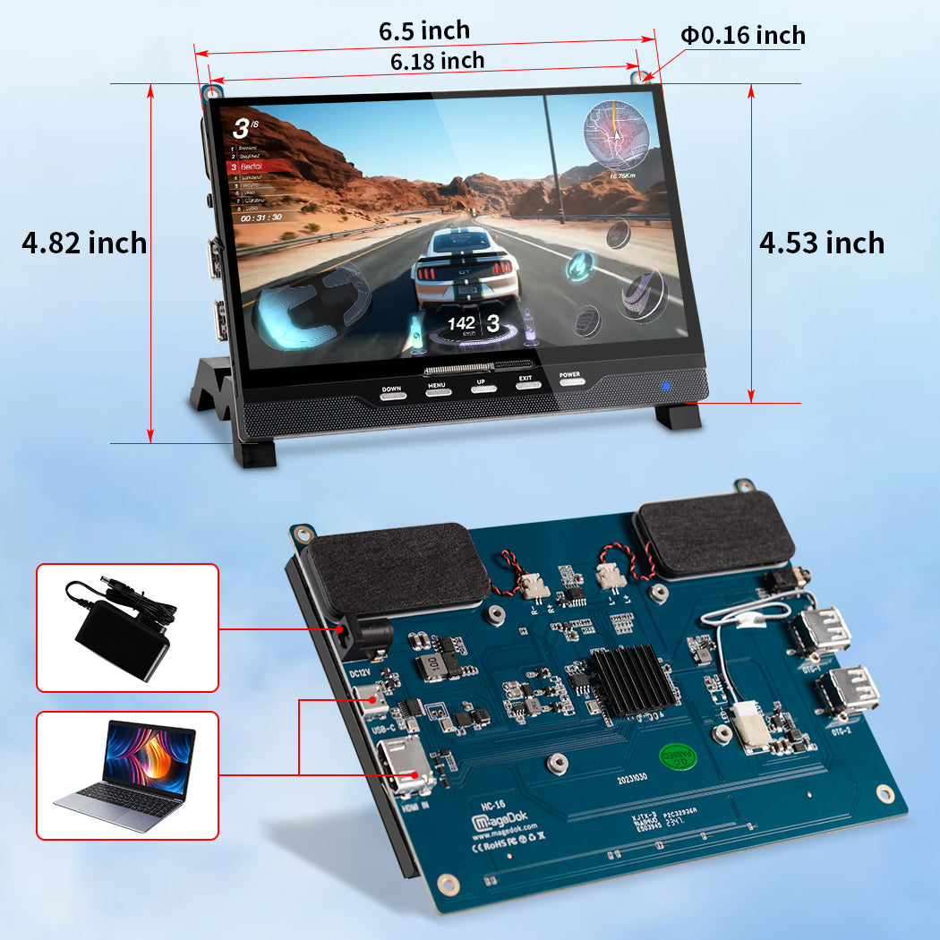 7 Inch 1024*600 Raspberry Pi Touchscreen Monitor With HDMI Input,12V P – magedok-shop