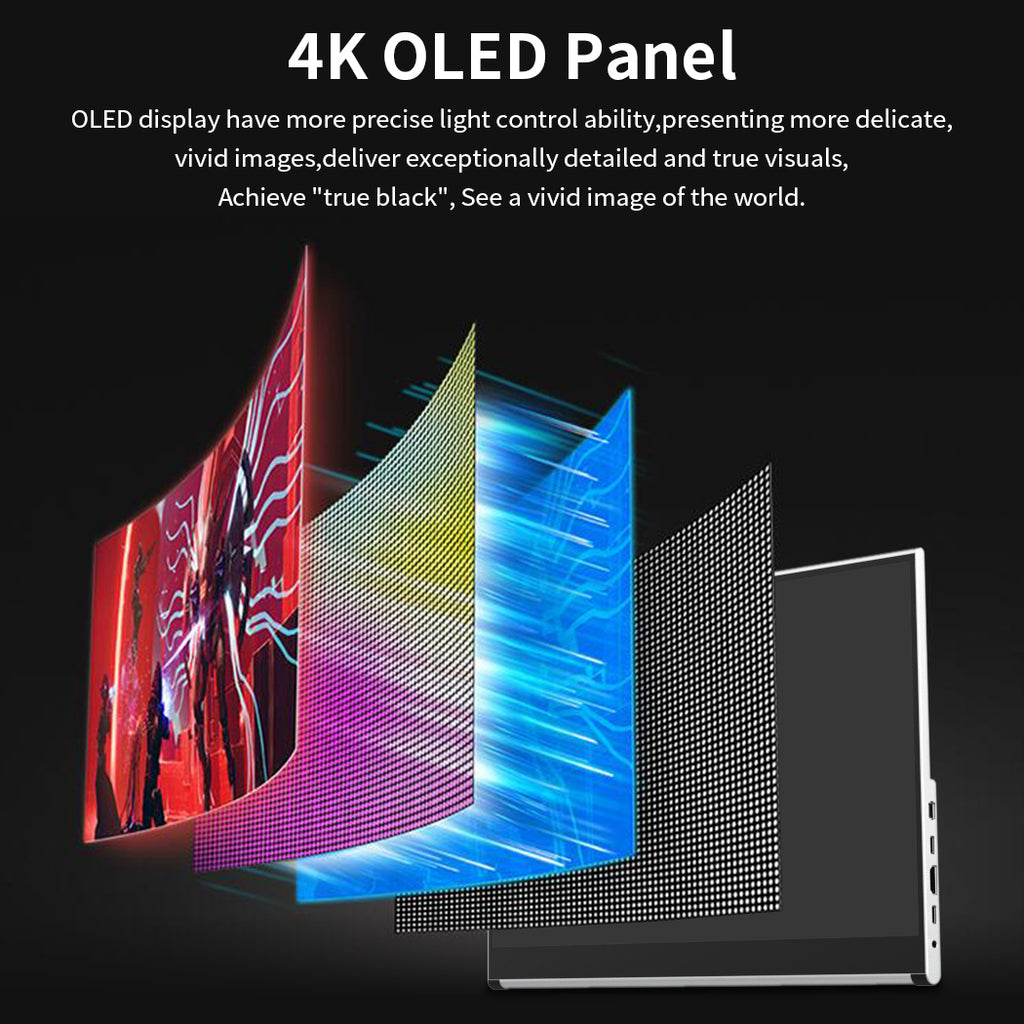 Magedok 15.6 inch 4k UHD OLED 100% DCI-P3 Touch Portable Monitor Support MPP Stylus Pen ...