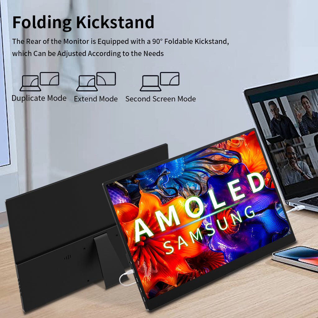 Magedok 16 inch 4k UHD OLED 100% DCI-P3 Touch Portable Monitor Support ...