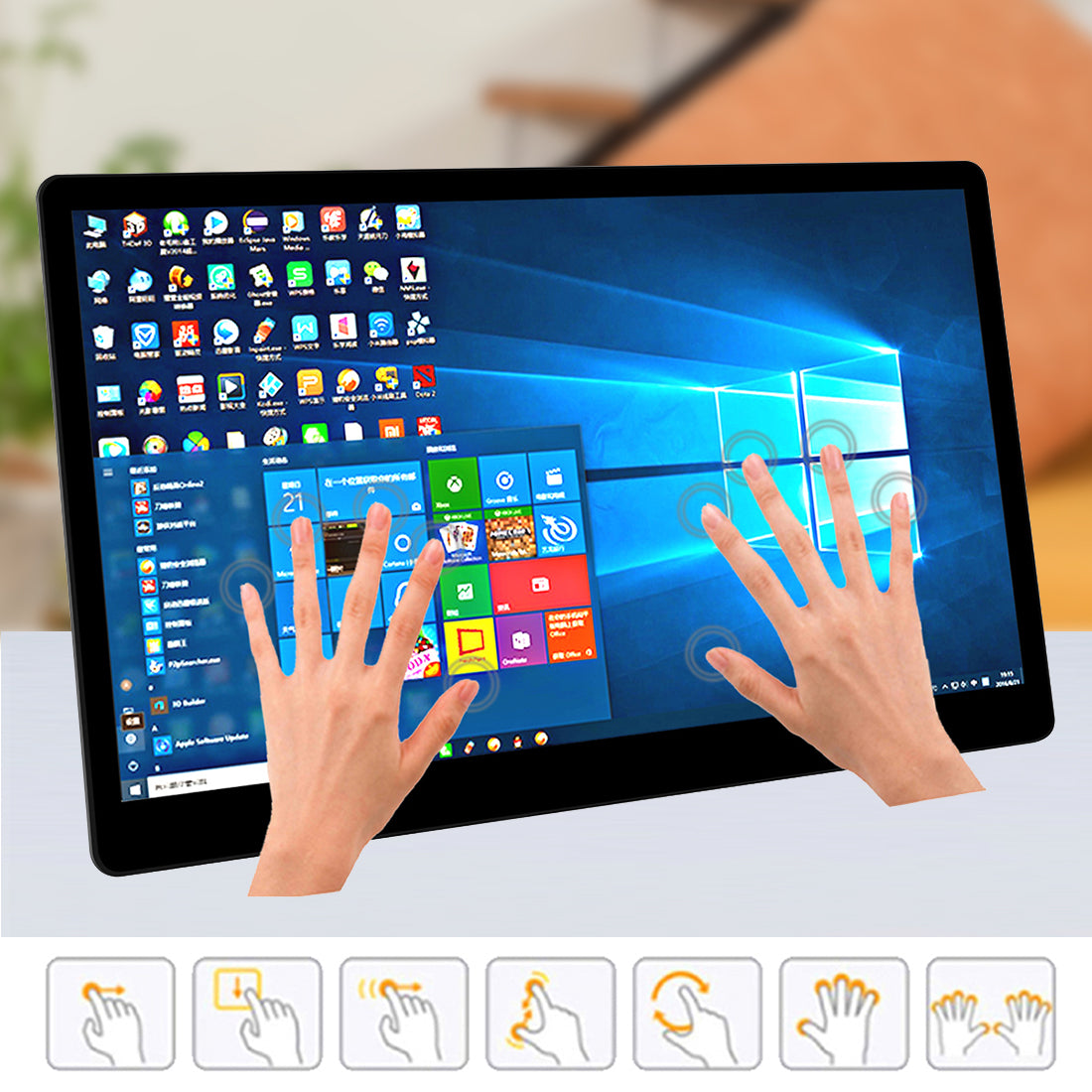 Magedok 15.6 inch 4K TouchScreen Monitor with USB C/HDMI/Mini DP (T156A ...